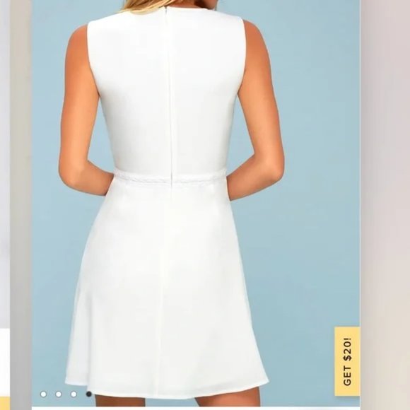 Lulus Dresses Nwt Lulus Florentia White Crochet Lace Chiffon Flare